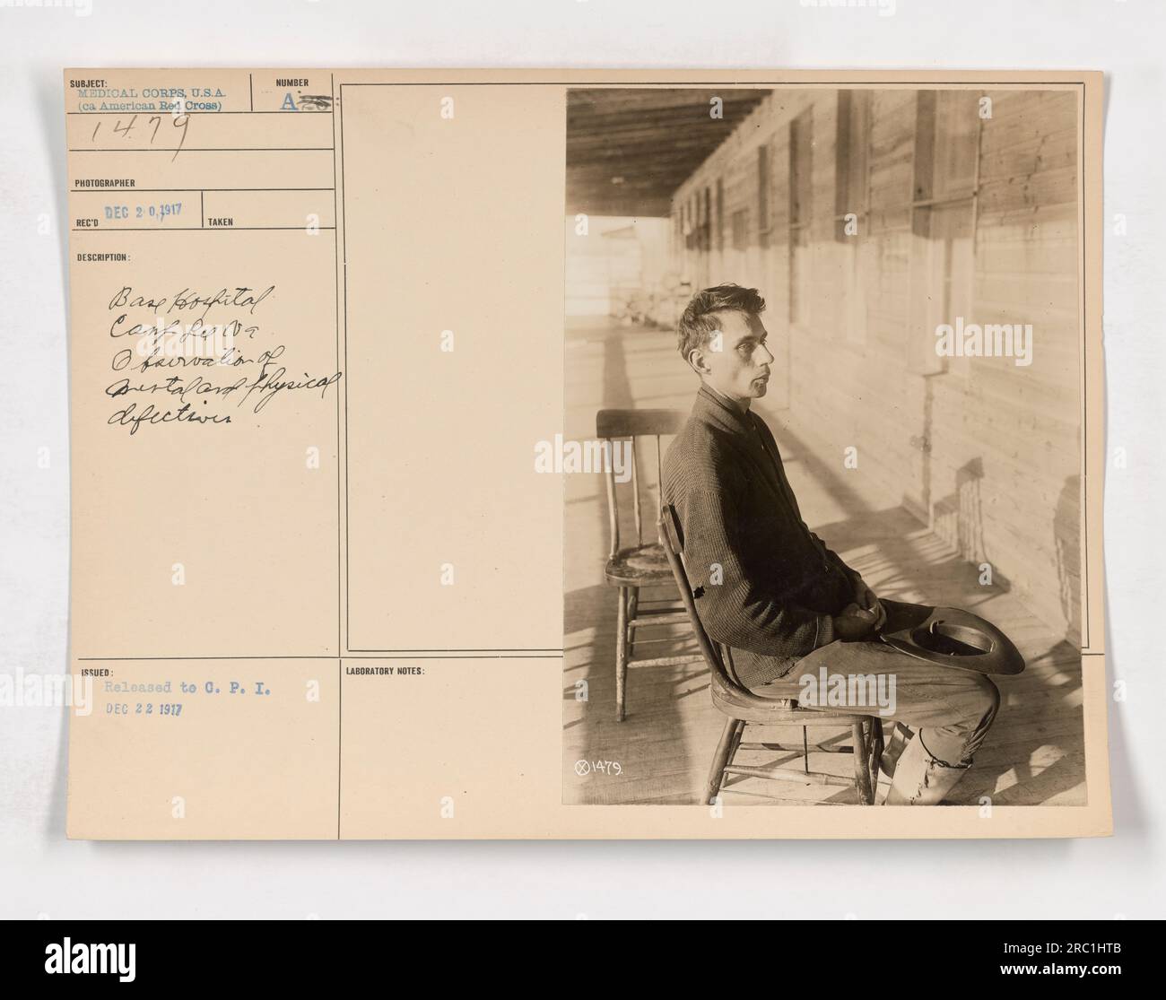 Caption: "Camp Lee, VA - Base Hospital - Observation of mental and ...