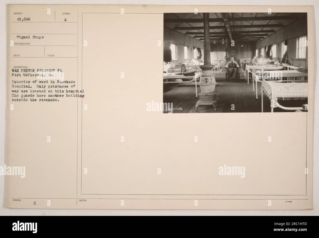 Interior of ward in the Stockade Hospital at War Prison Barracks #1 ...