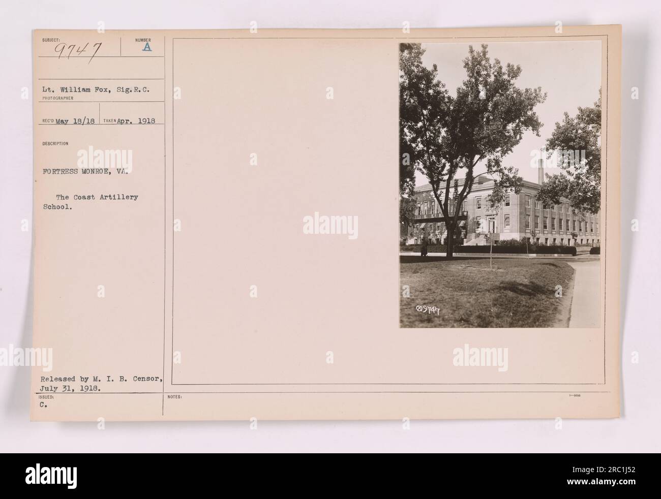 A photograph of Lt. William Fox from the Signal Corps, taken on April ...