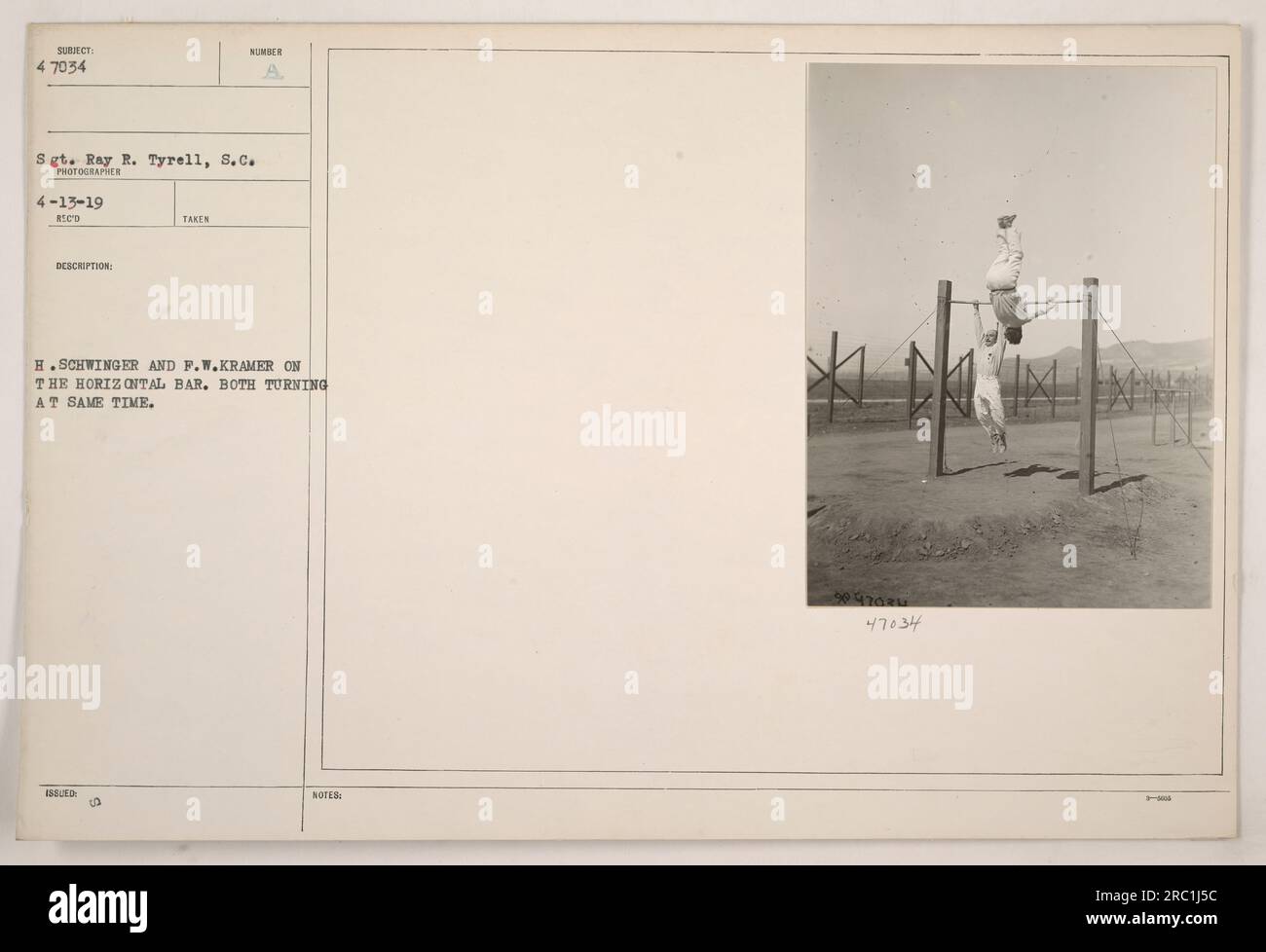 Soldiers H. Schwinger and F.W. Kramer demonstrating synchronized ...