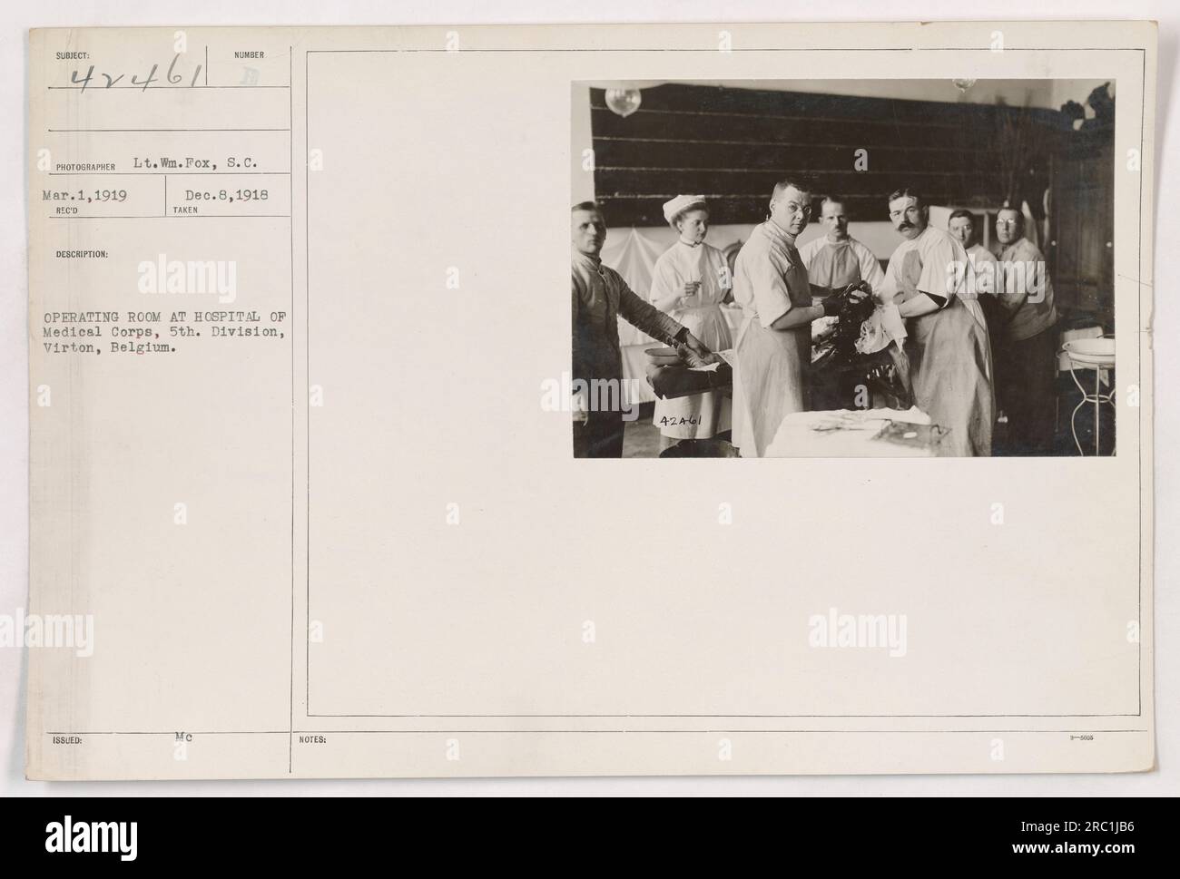 Image showing an operating room at the Medical Corps hospital in Virton ...