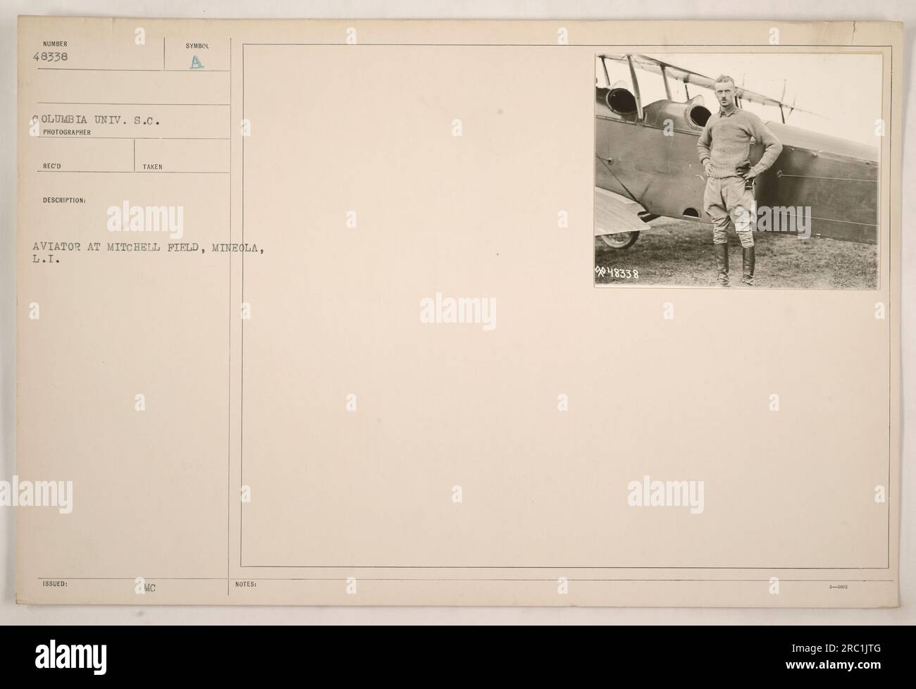 Aviator at Mitchell Field, Mineola, L.I. wearing a flight suit ...