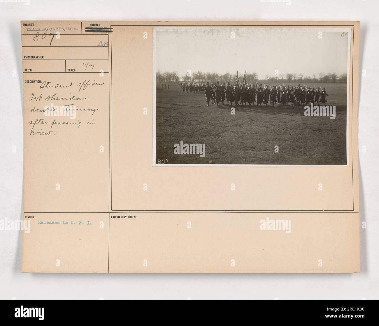 Student officers at Fort Sheridan, Illinois participate in double ...