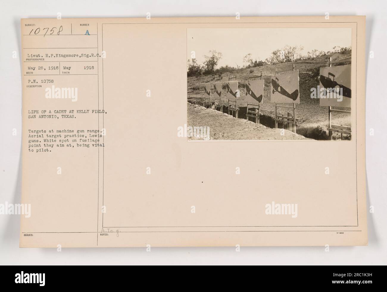 Cadets at Kelly Field in San Antonio, Texas engaging in target practice ...