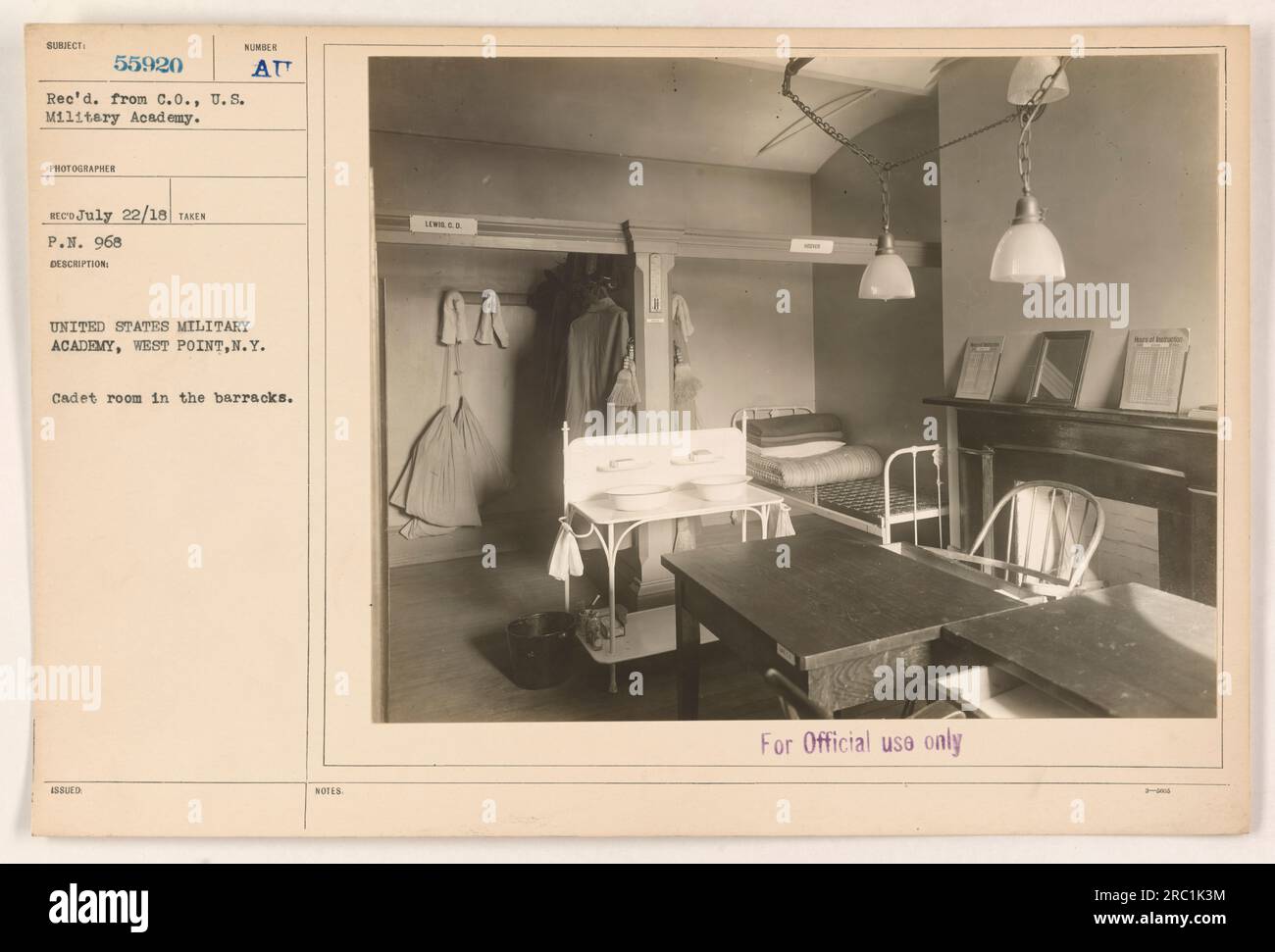 Cadet room in the barracks at the United States Military Academy, West ...