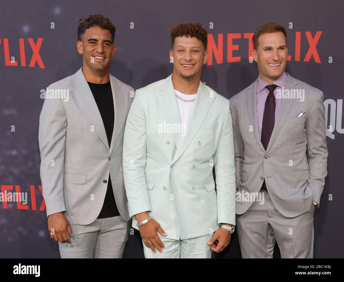 Los Angeles, Ca. 11th July, 2023. Marcus Mariota, Patrick Mahomes. and ...