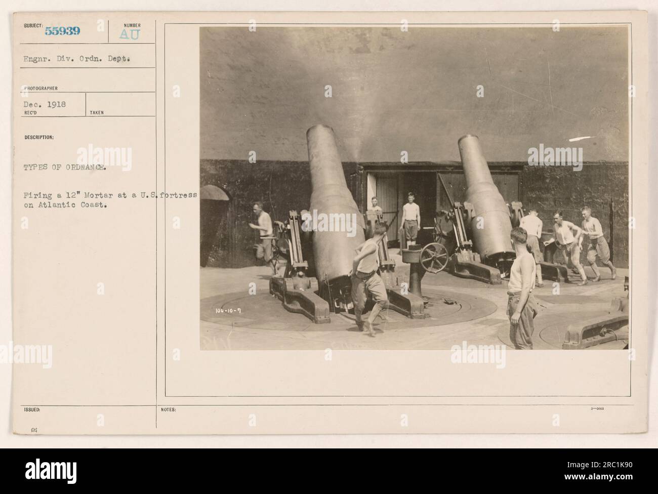 U.S. military personnel firing a 12-inch mortar at a U.S. fortress ...