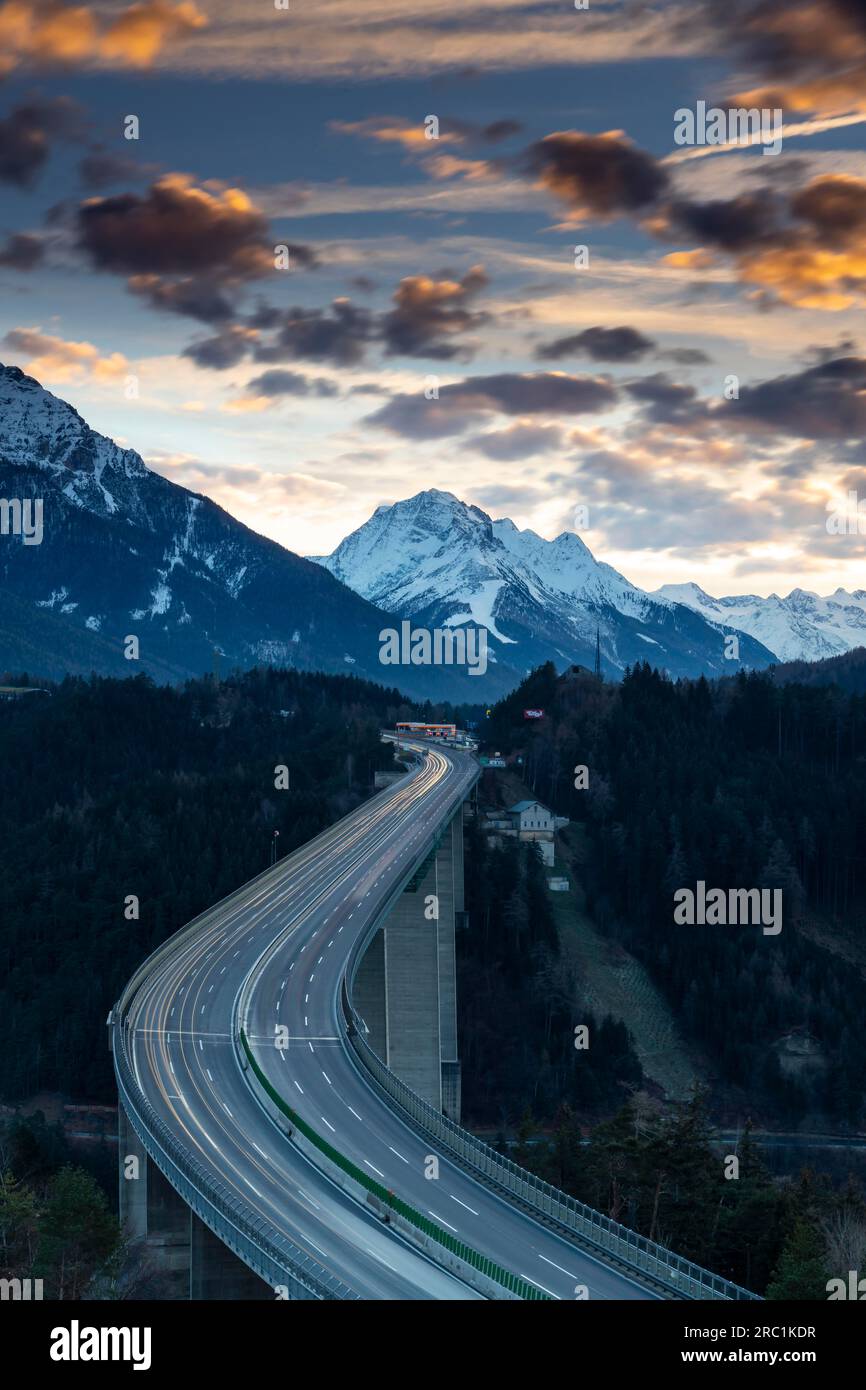 Europabruecke, Brenner motorway A13, with 190 metres height highest ...
