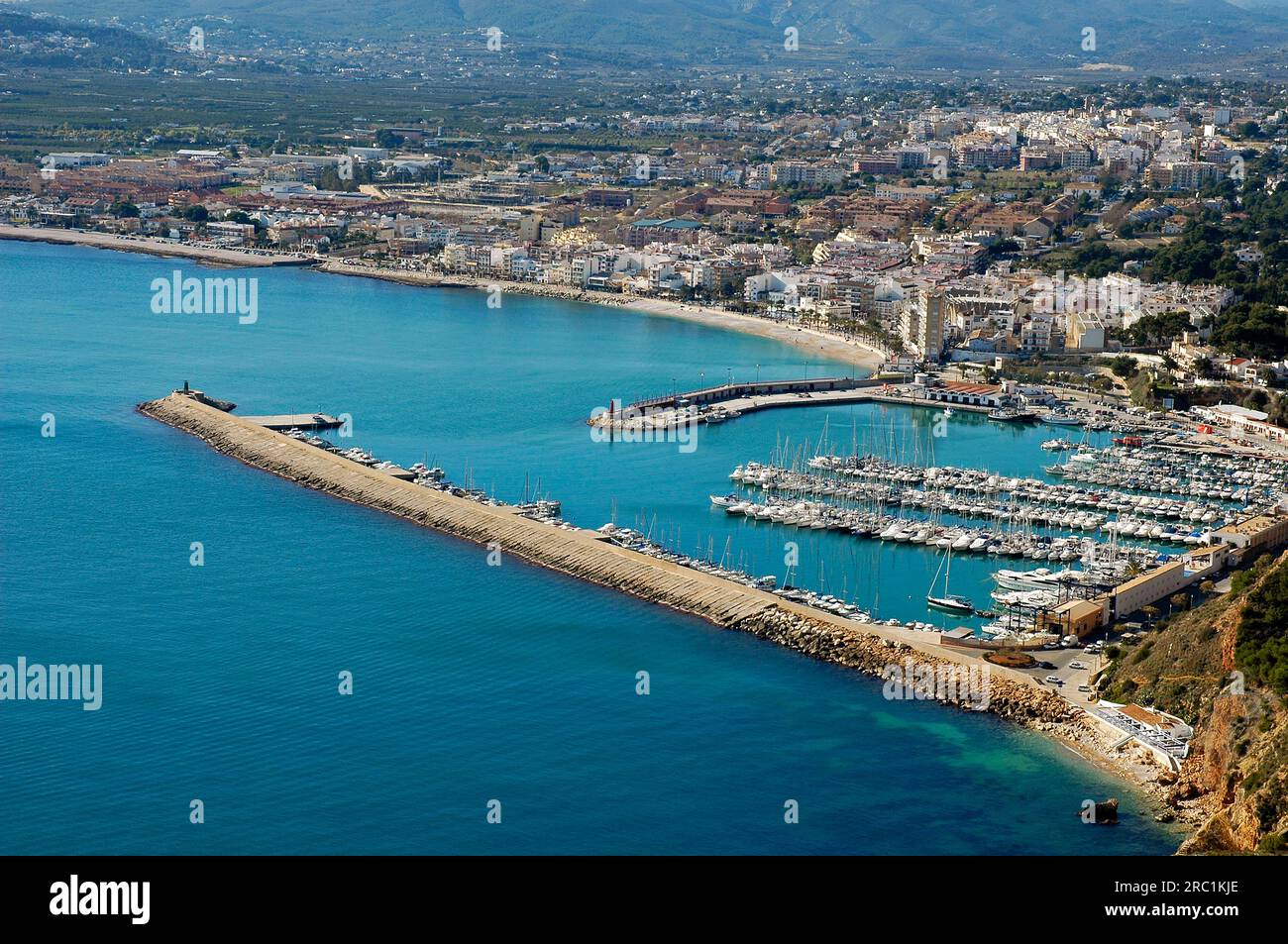 View of harbour, Javea, Costa Blanca, Spain, Xabia Stock Photo - Alamy
