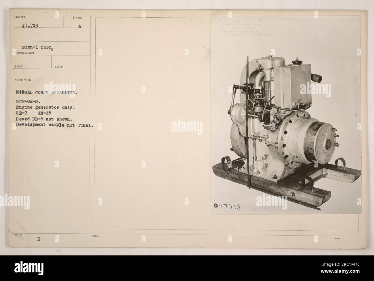 An image showing the Signal Corps apparatus SCR-82-B, specifically the ...