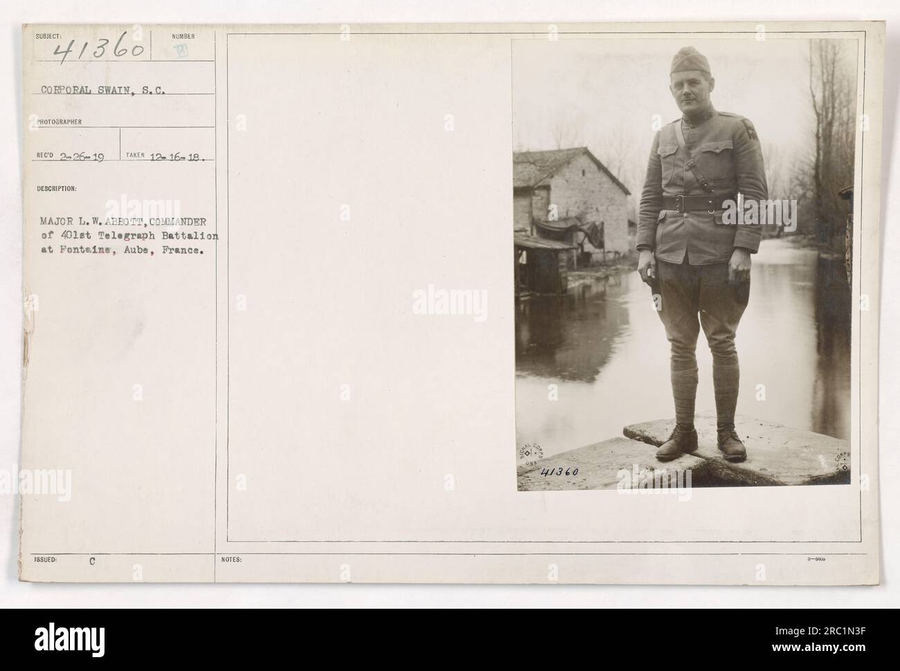 Major L.W. Abbott, the commander of the 401st Telegraph Battalion, is ...