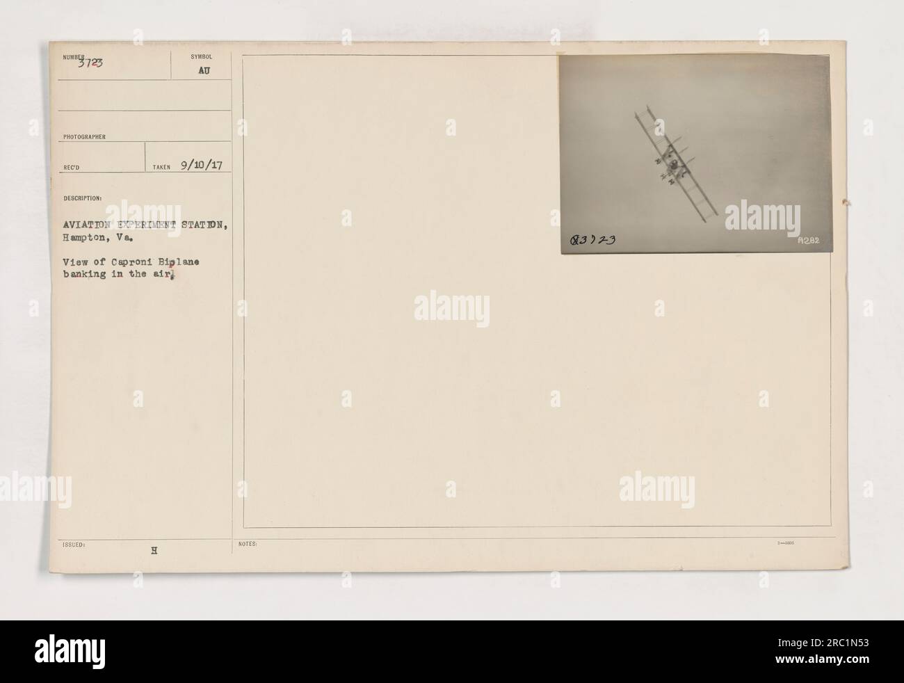 Caproni Biplane in the air during an aviation experiment at the ...