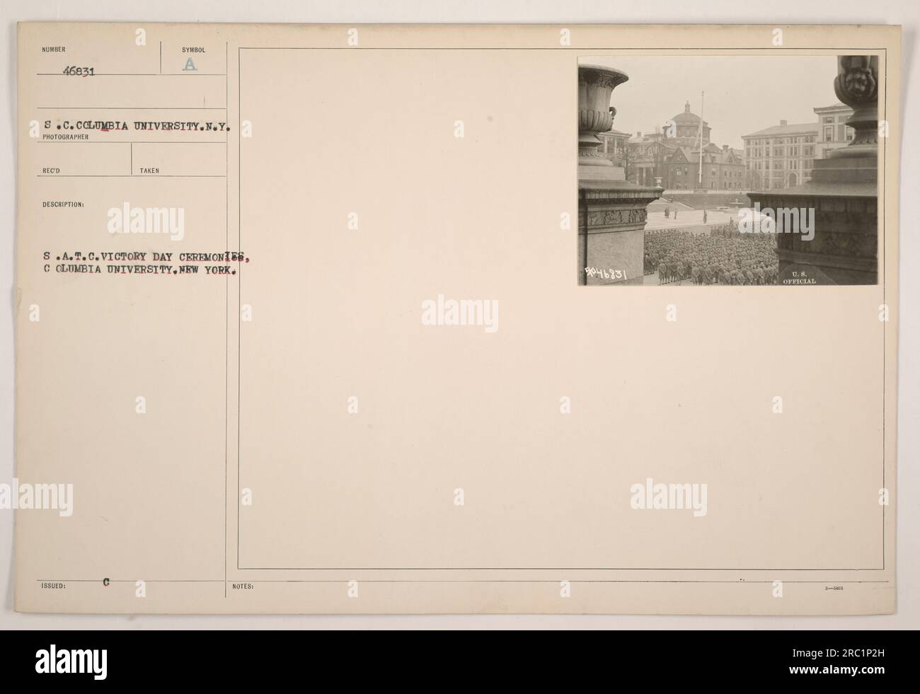 American college student army training corps s a t c hi-res stock ...