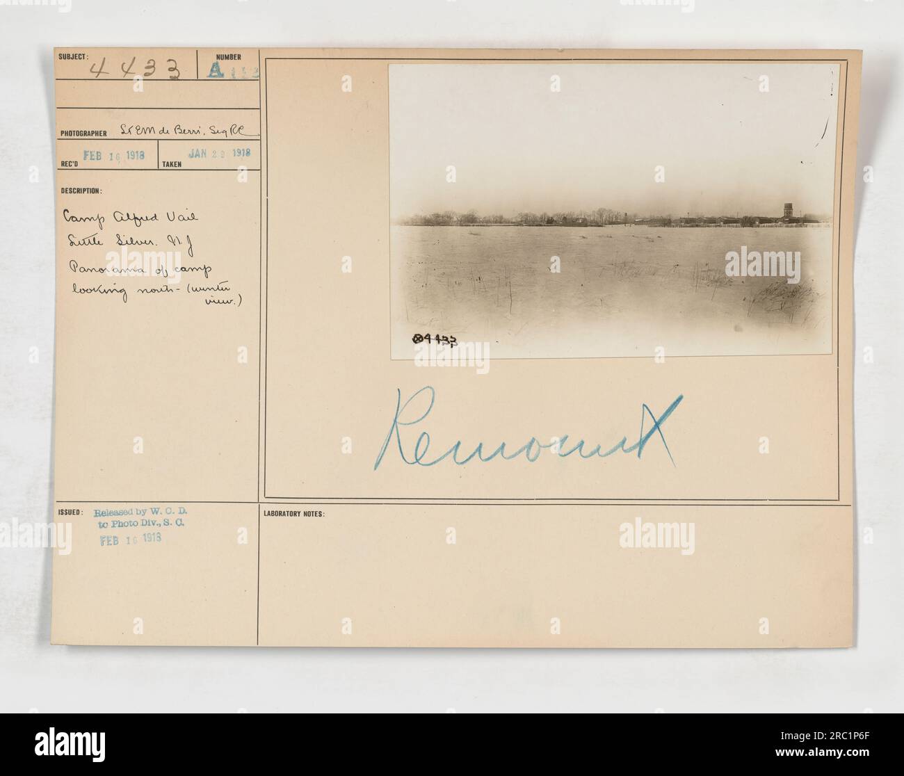 Camp Alfred Vail in Little Silver. A winter view panorama of the camp ...