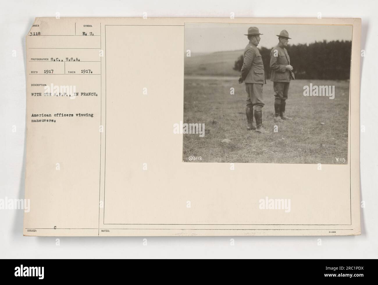 American officers observing and analyzing military maneuvers during ...