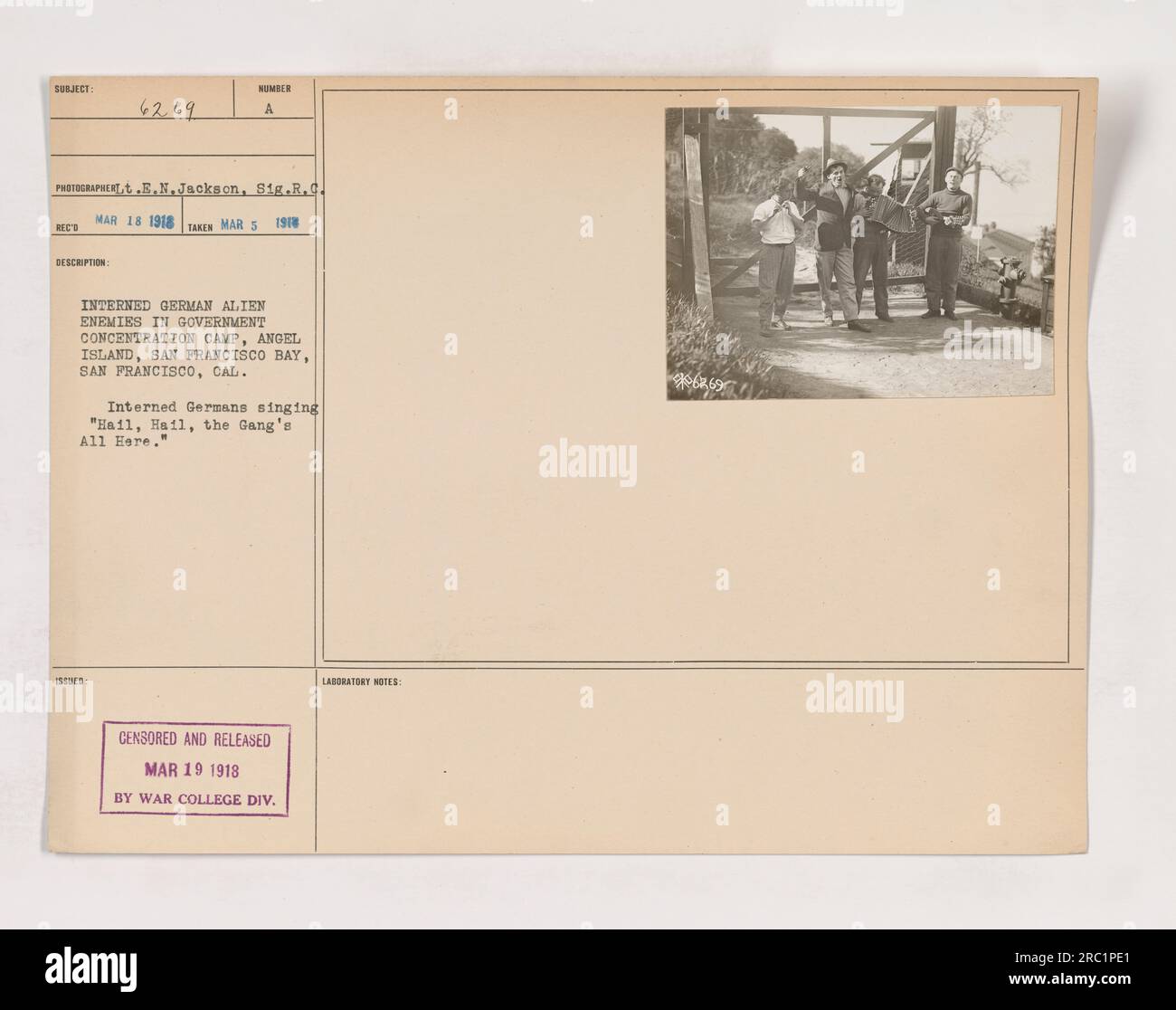 Interned German alien enemies in a government concentration camp on ...