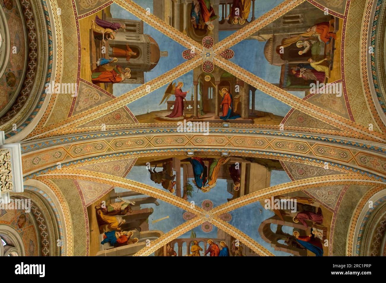 Ceiling painting in the parish church of Our Lady Stock Photo - Alamy