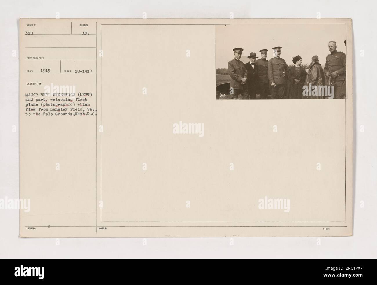 Major Bert Underwood and his party are seen here welcoming the first ...