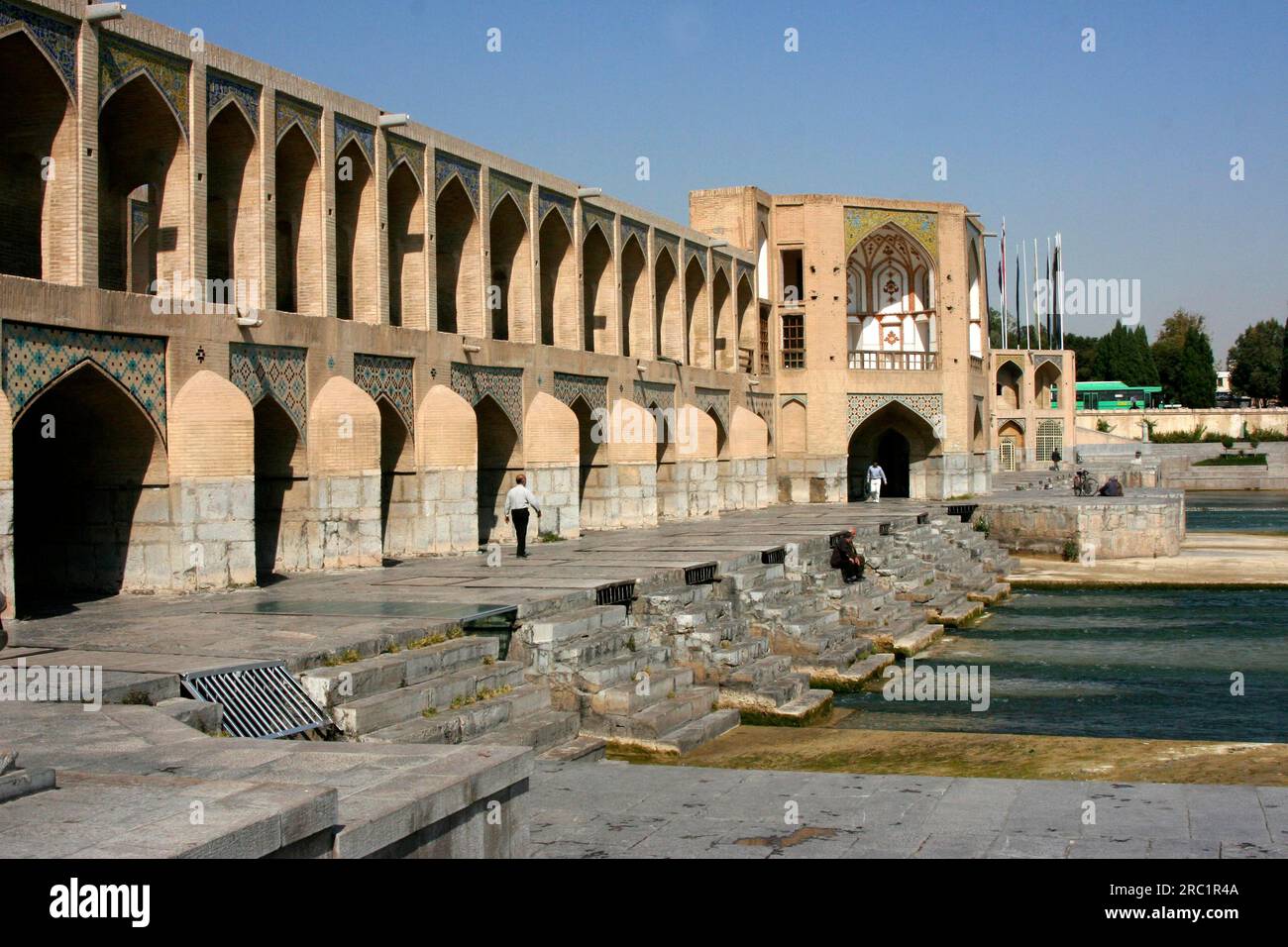 The most beautiful bridge in Isfahan, the Pol-e Khadjou, Iran Stock ...