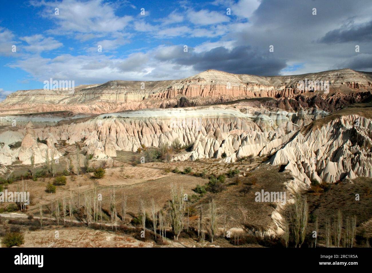 Typical Cappadocian tuff landscape not far from Goereme, Turkey Stock ...