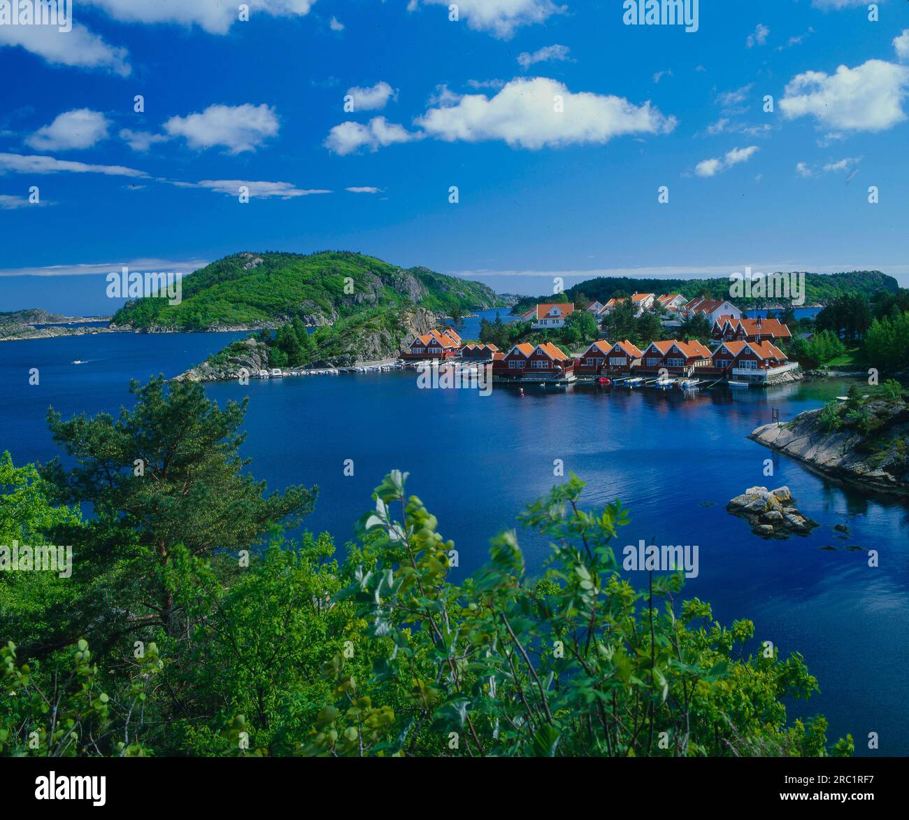 South coast Norway near Kristiansand, night, midsummer night Stock ...
