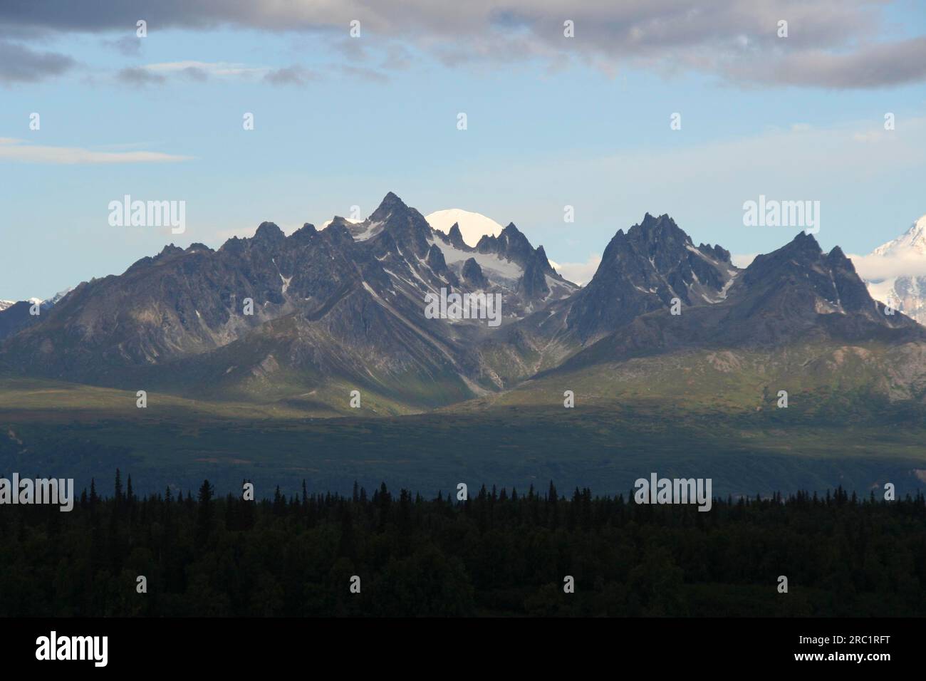 View of the Alaska Range from the south, Alaska, USA Stock Photo - Alamy