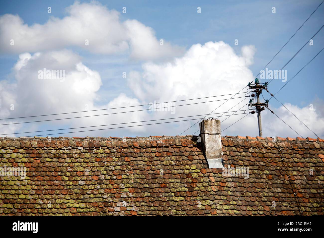 Old roof electric pole hi-res stock photography and images - Alamy