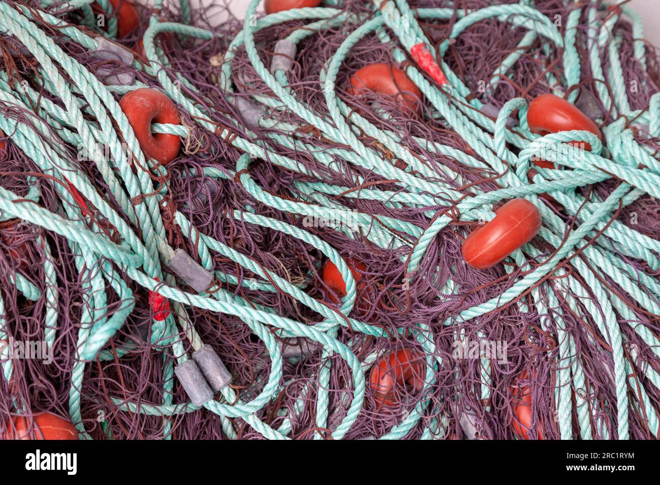Colourful fishing nets Stock Photo - Alamy