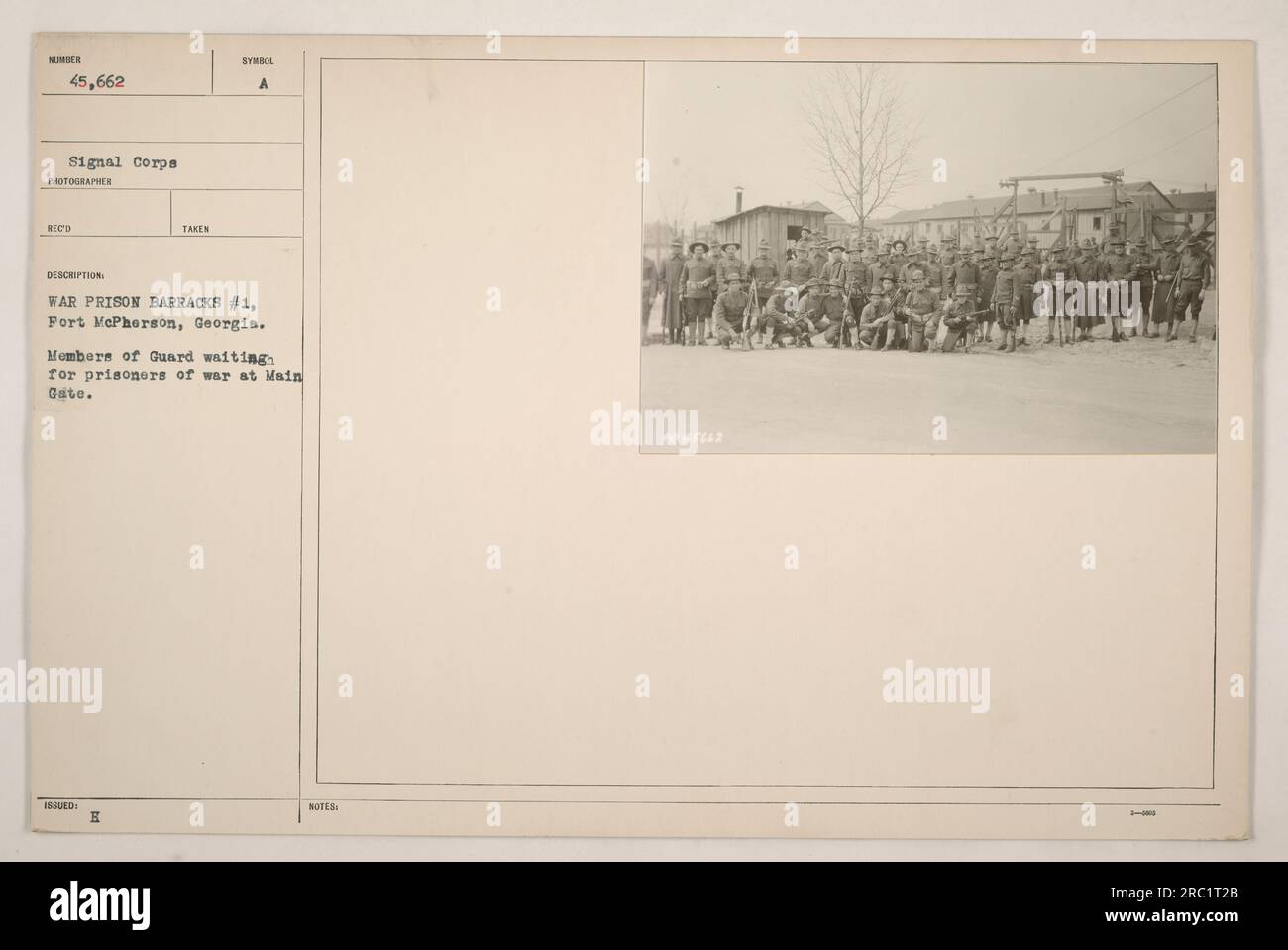 Members of the guard at Fort McPherson, Georgia, wait for prisoners of ...