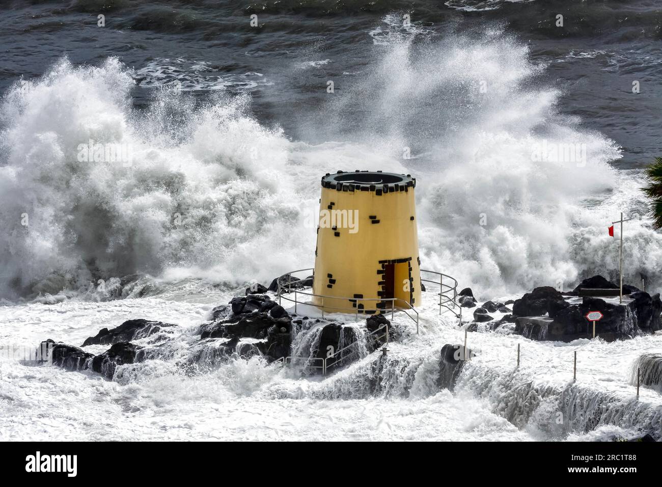 Tropical Storm Hitting the Lookout Tower in the Grounds of the Savoy ...