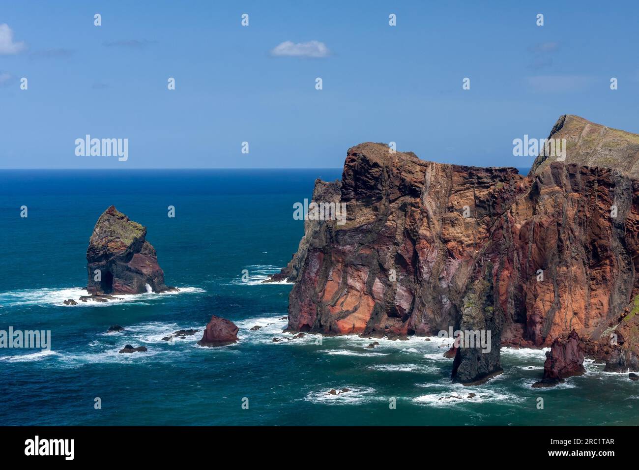 Cliffs and Rocks at St Lawrence in Madeira showing unusual vertical ...