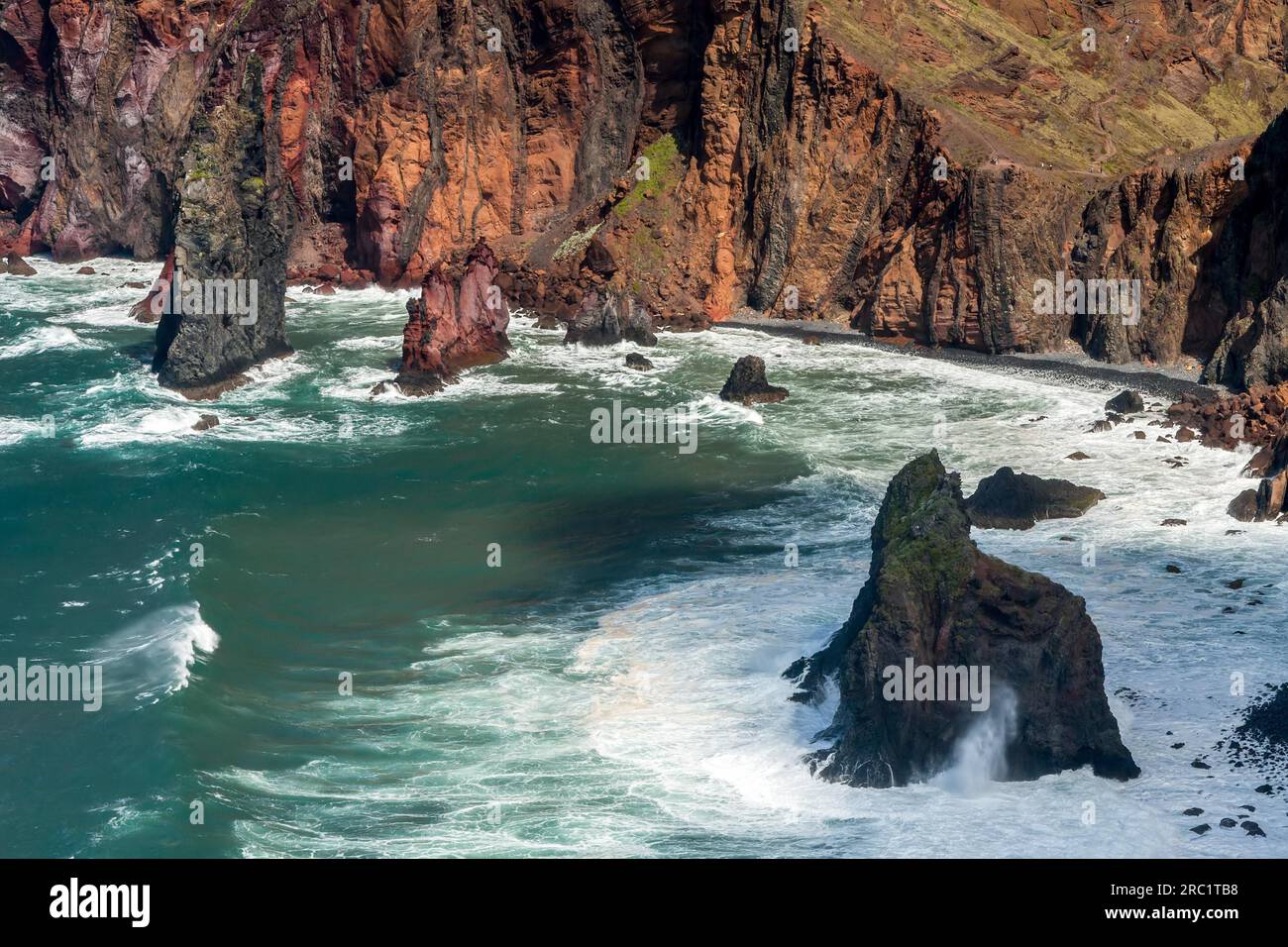 Cliffs and Rocks at St Lawrence in Madeira showing unusual vertical ...