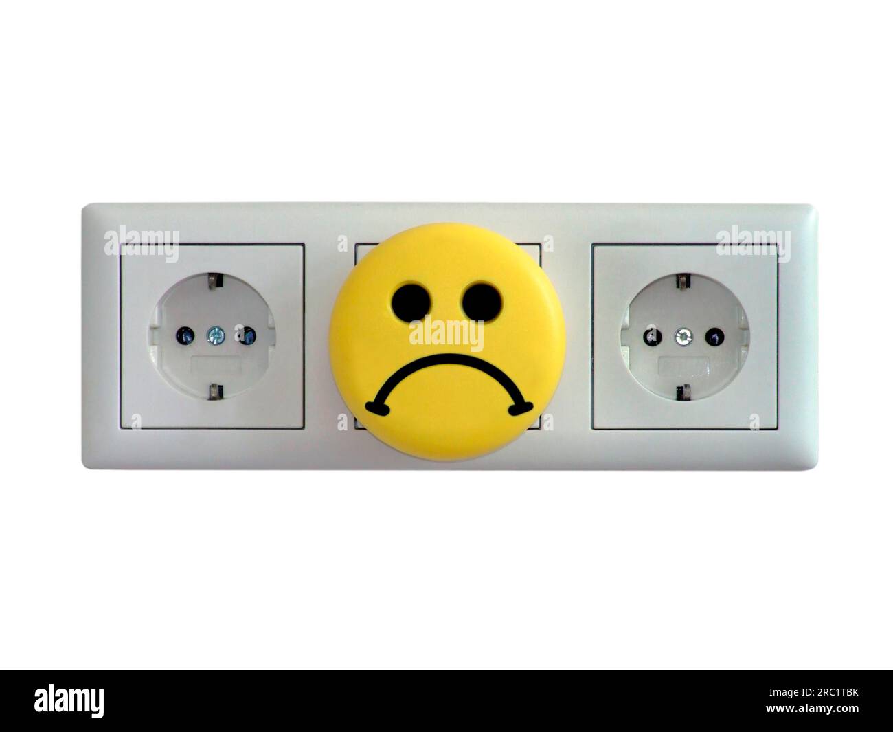 Electric socket and a sad face Stock Photo - Alamy
