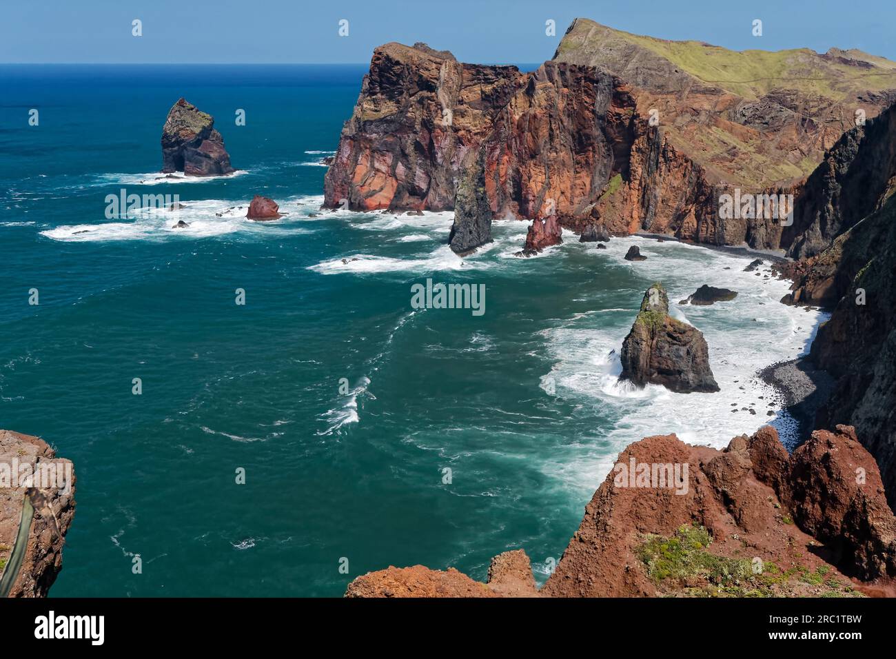 Cliffs at St Lawrence Madeira Showing Unusual Vertical Rock Formation ...