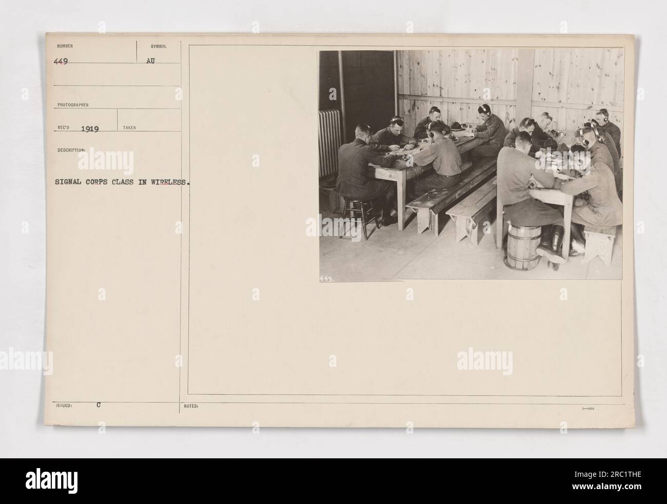 Members of the Signal Corps class are seen receiving training in ...