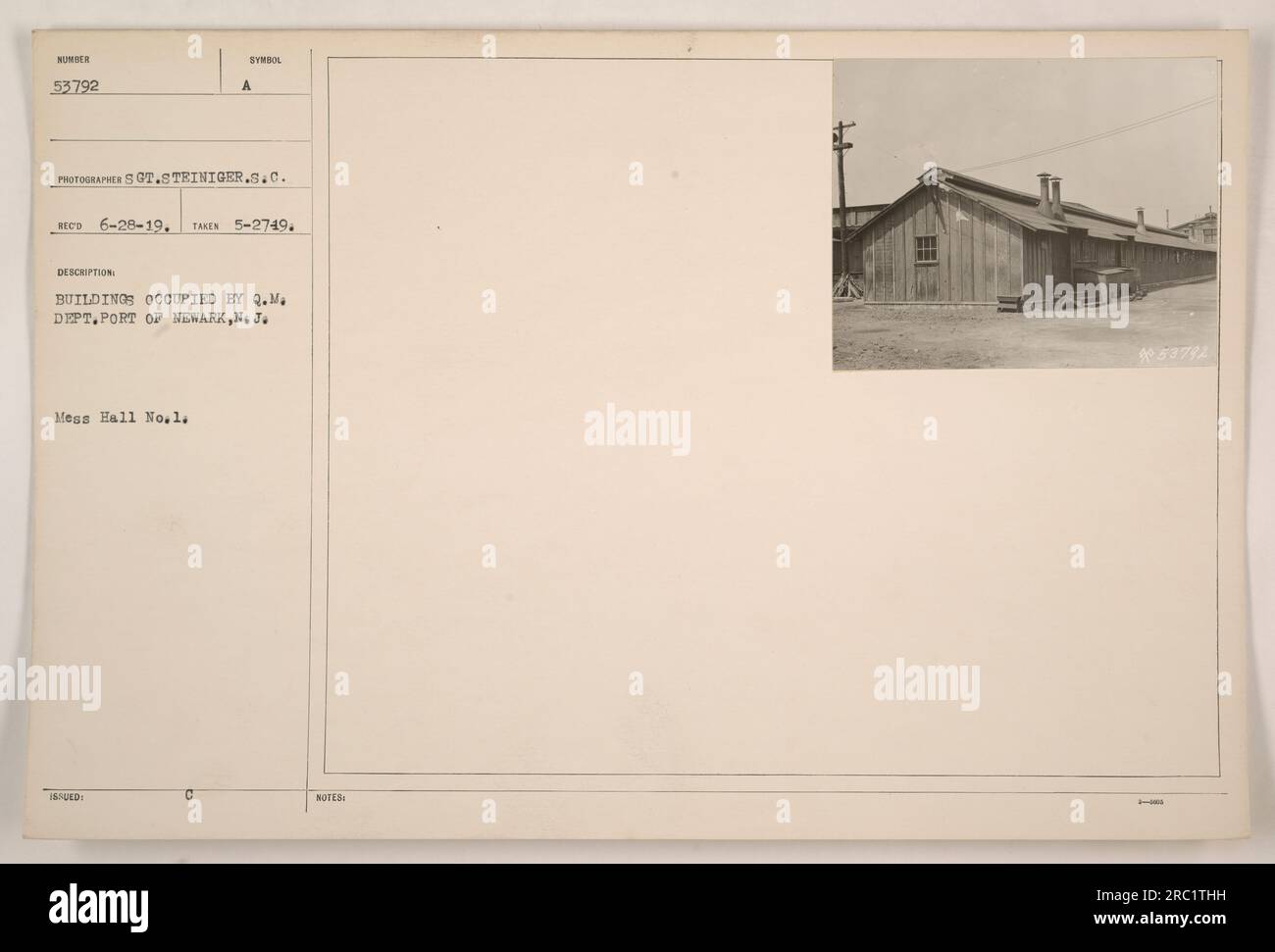 Mess Hall No. 1 at the port of Newark, New Jersey, was occupied by the ...