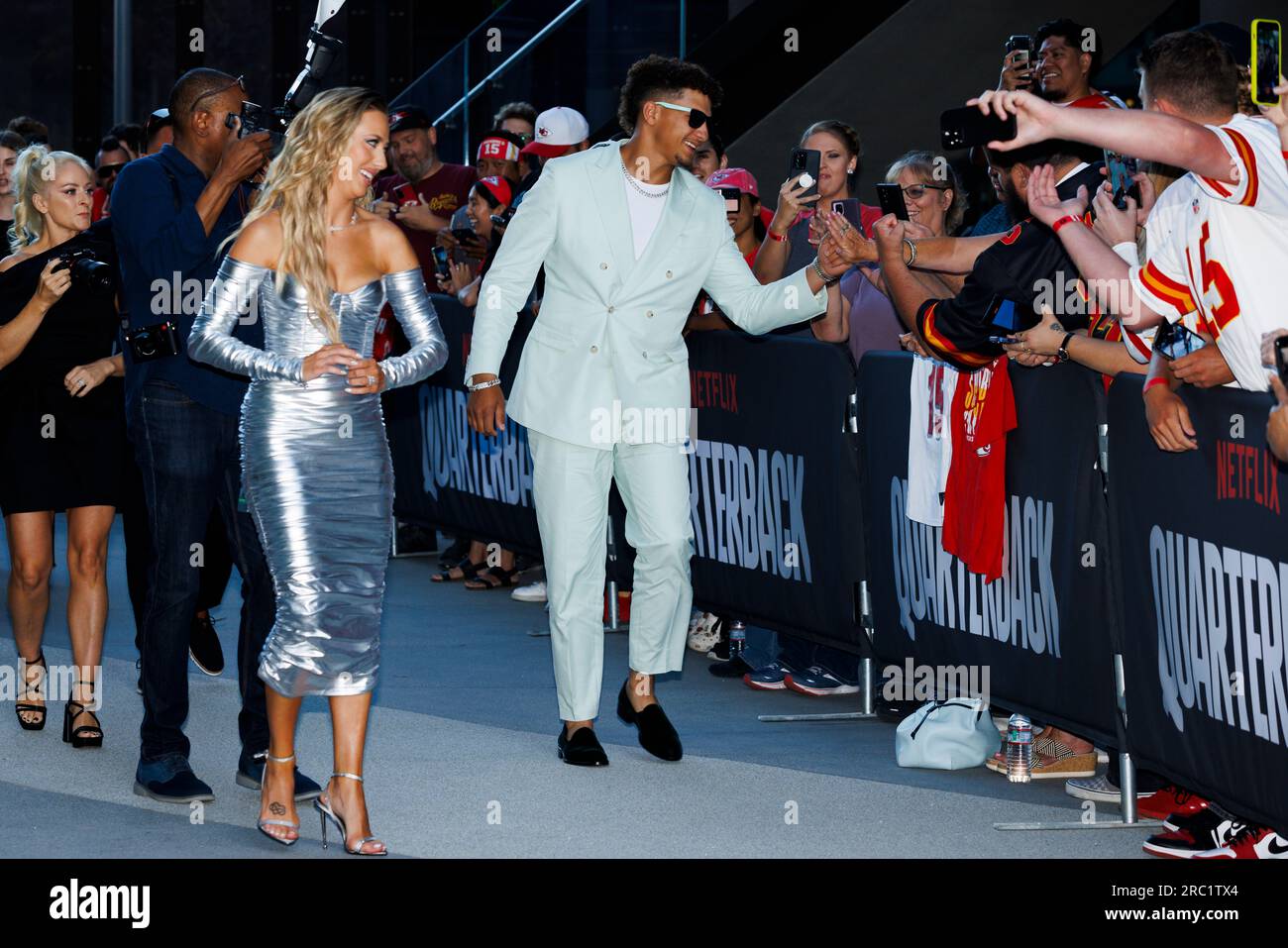 Kansas City Chiefs quarterback Patrick Mahomes arrives for the premiere ...