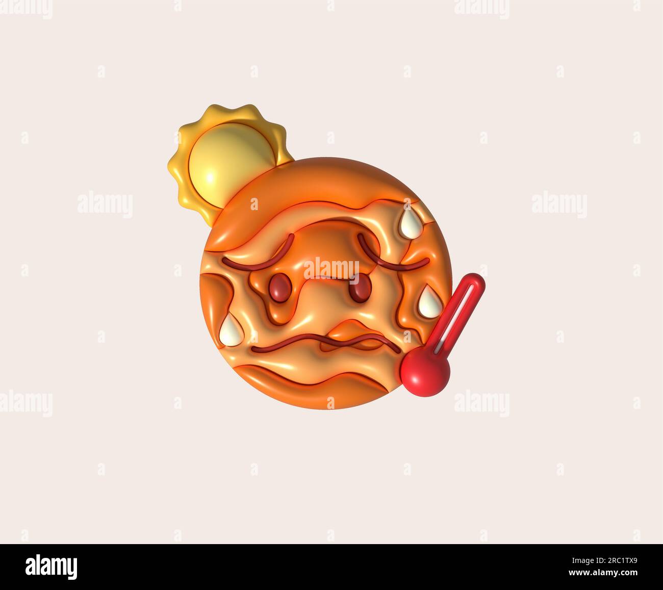 3D illustration Global warming increase temperature earth with ...