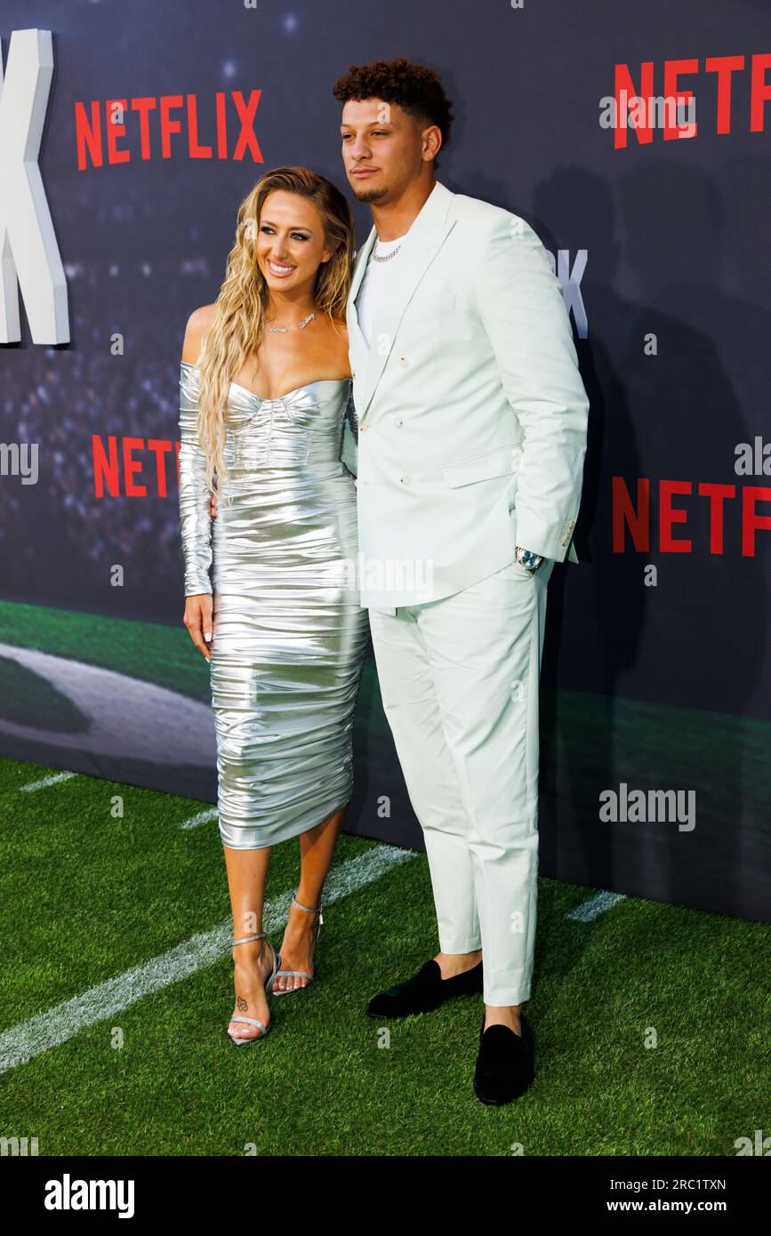 Kansas City Chiefs quarterback Patrick Mahomes arrives with his wife ...