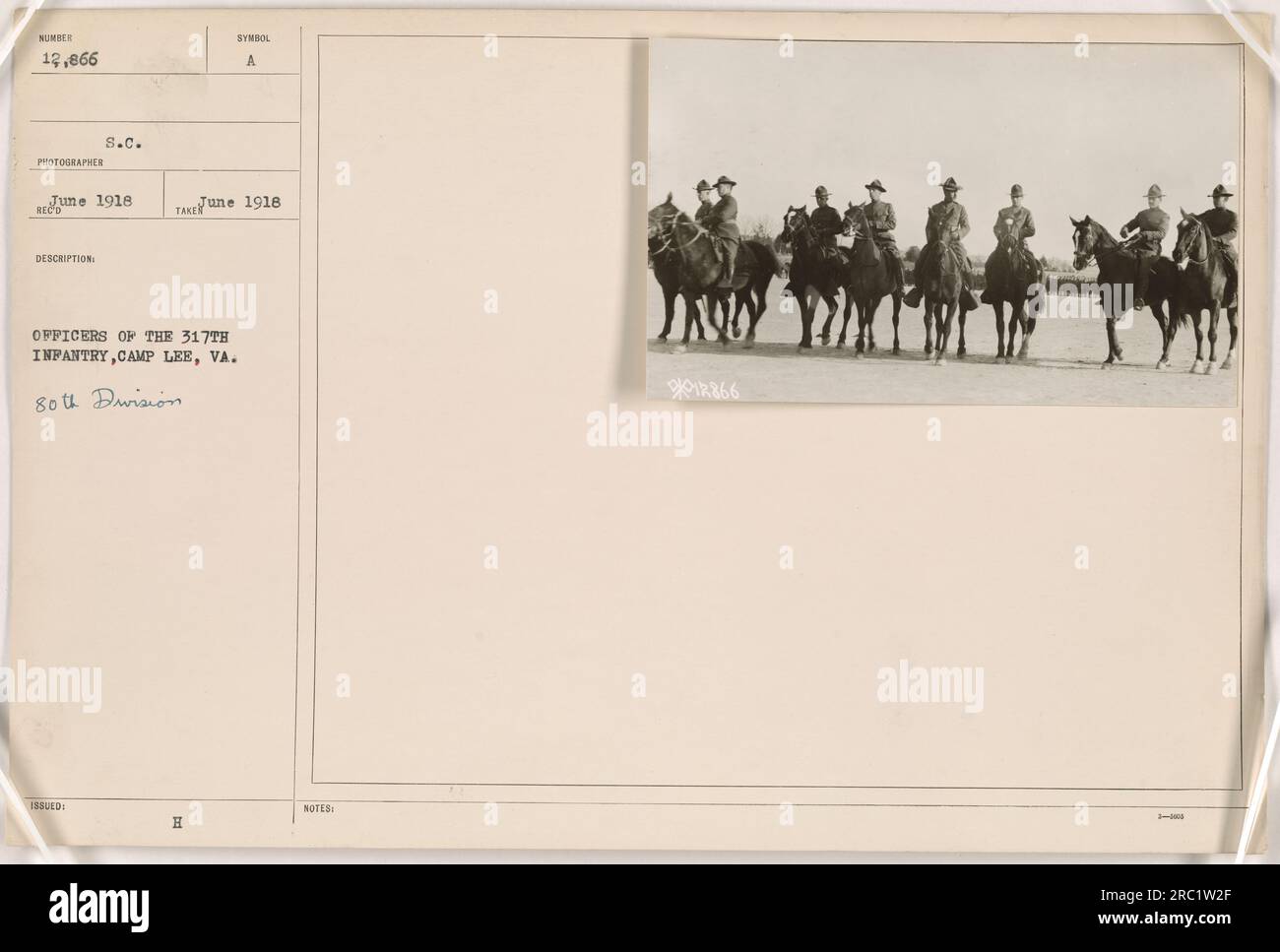 Officers of the 317th Infantry, Camp Lee, Virginia, June 1918. This ...
