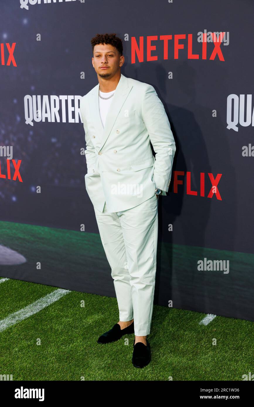 Kansas City Chiefs quarterback Patrick Mahomes arrives for the premiere ...
