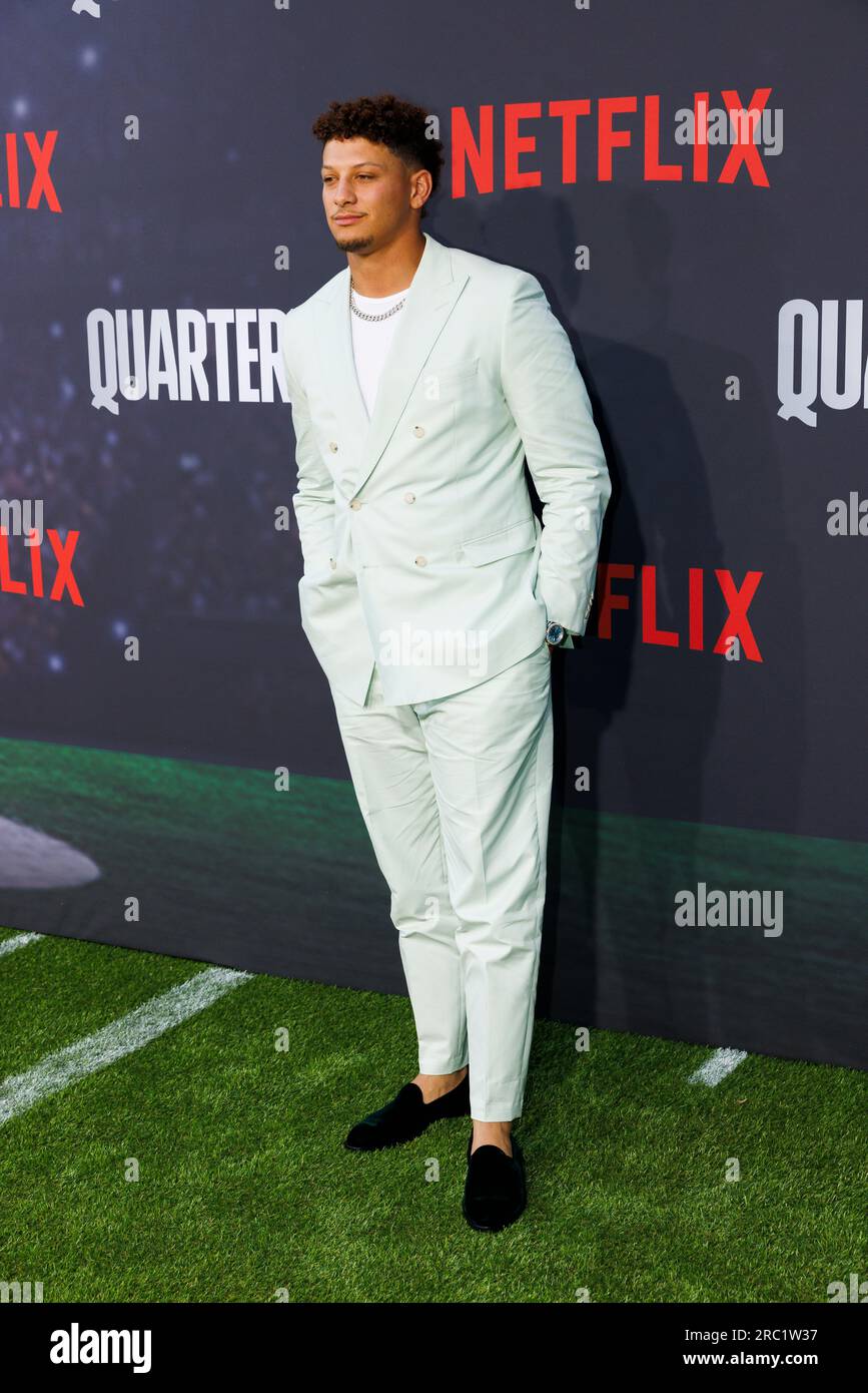 Kansas City Chiefs quarterback Patrick Mahomes arrives for the premiere ...