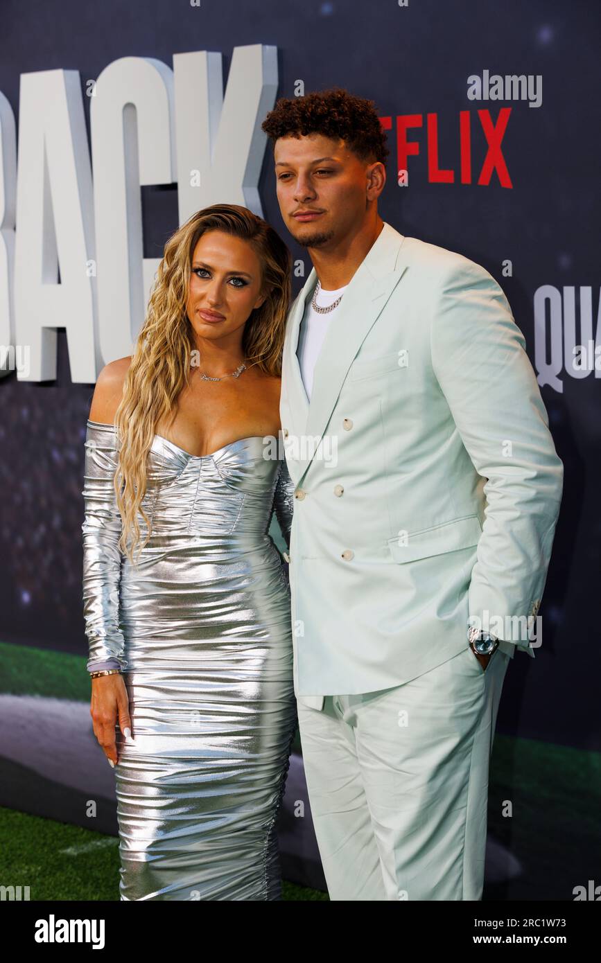 Kansas City Chiefs quarterback Patrick Mahomes arrives with his wife ...