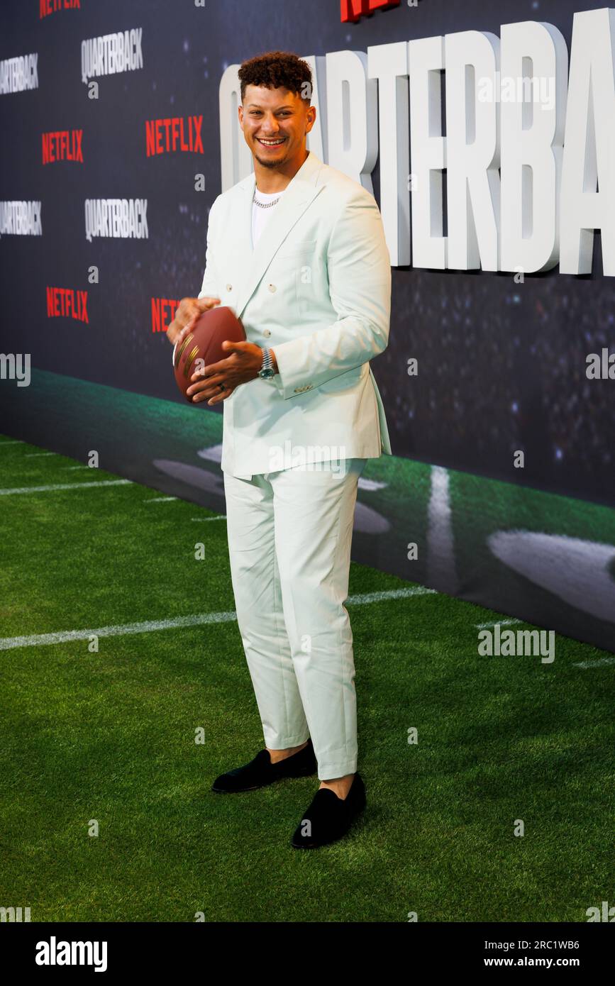 Kansas City Chiefs quarterback Patrick Mahomes arrives for the premiere ...