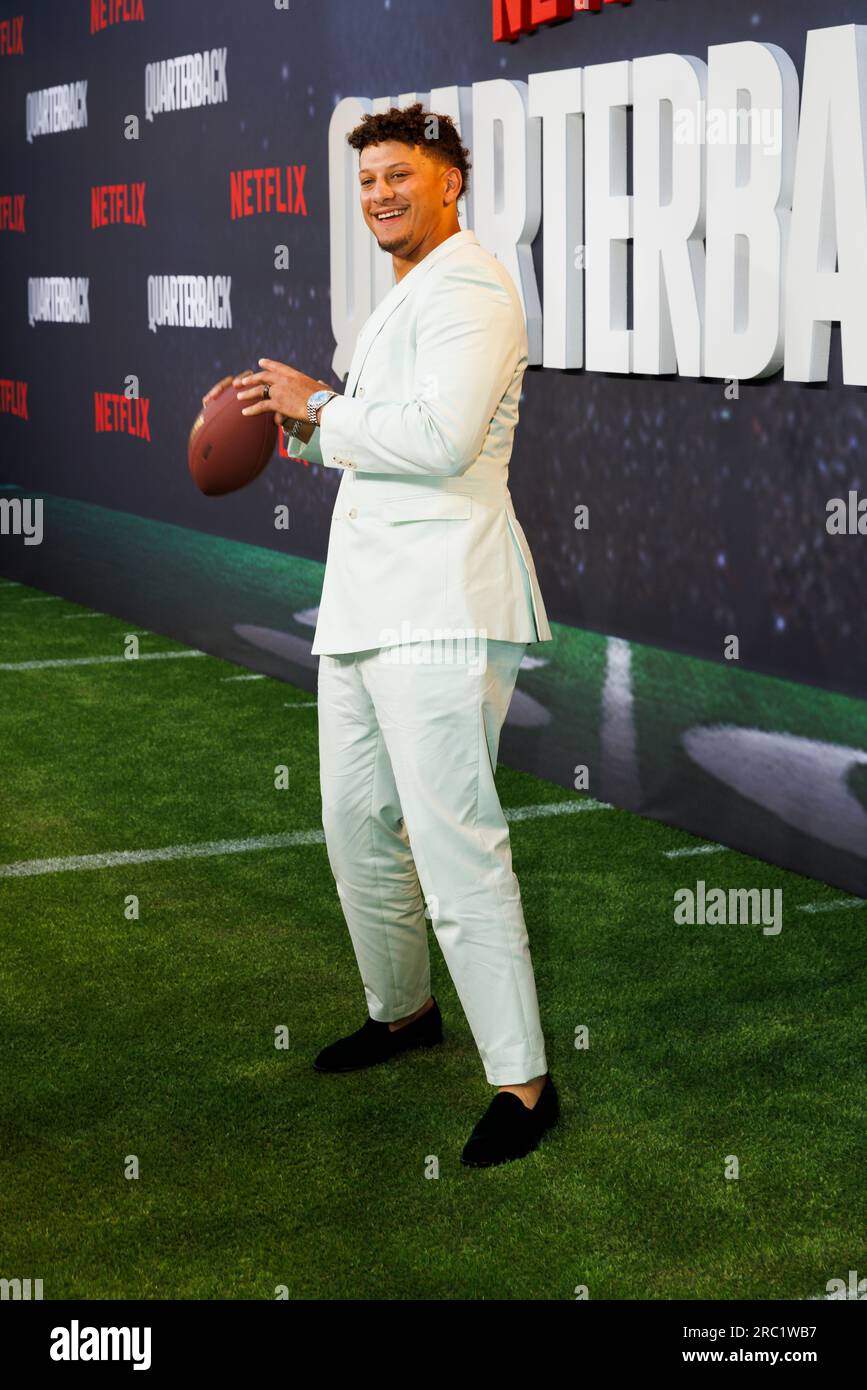 Kansas City Chiefs quarterback Patrick Mahomes arrives for the premiere ...