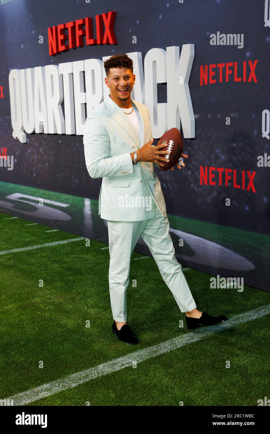 Kansas City Chiefs quarterback Patrick Mahomes arrives for the premiere ...