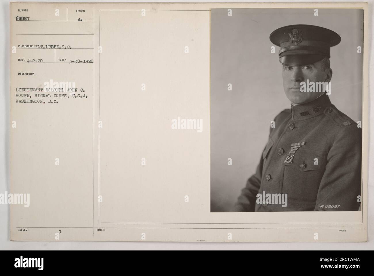 Lieutenant Colonel John C. Moore of the Signal Corps, U.S.A., based in ...