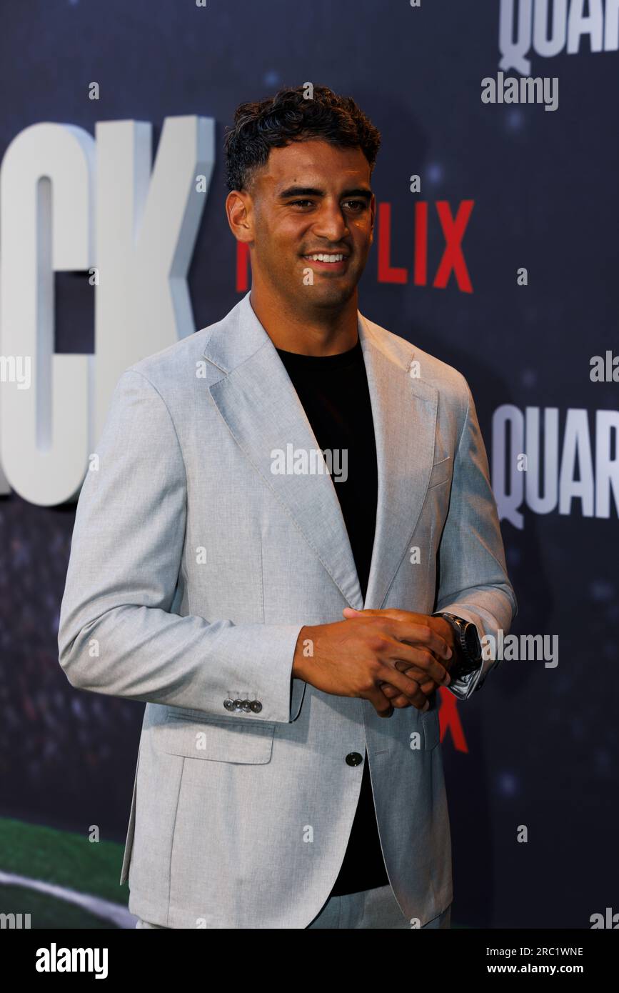 NFL quarterback Marcus Mariota arrives for the premiere of Netflix's ...