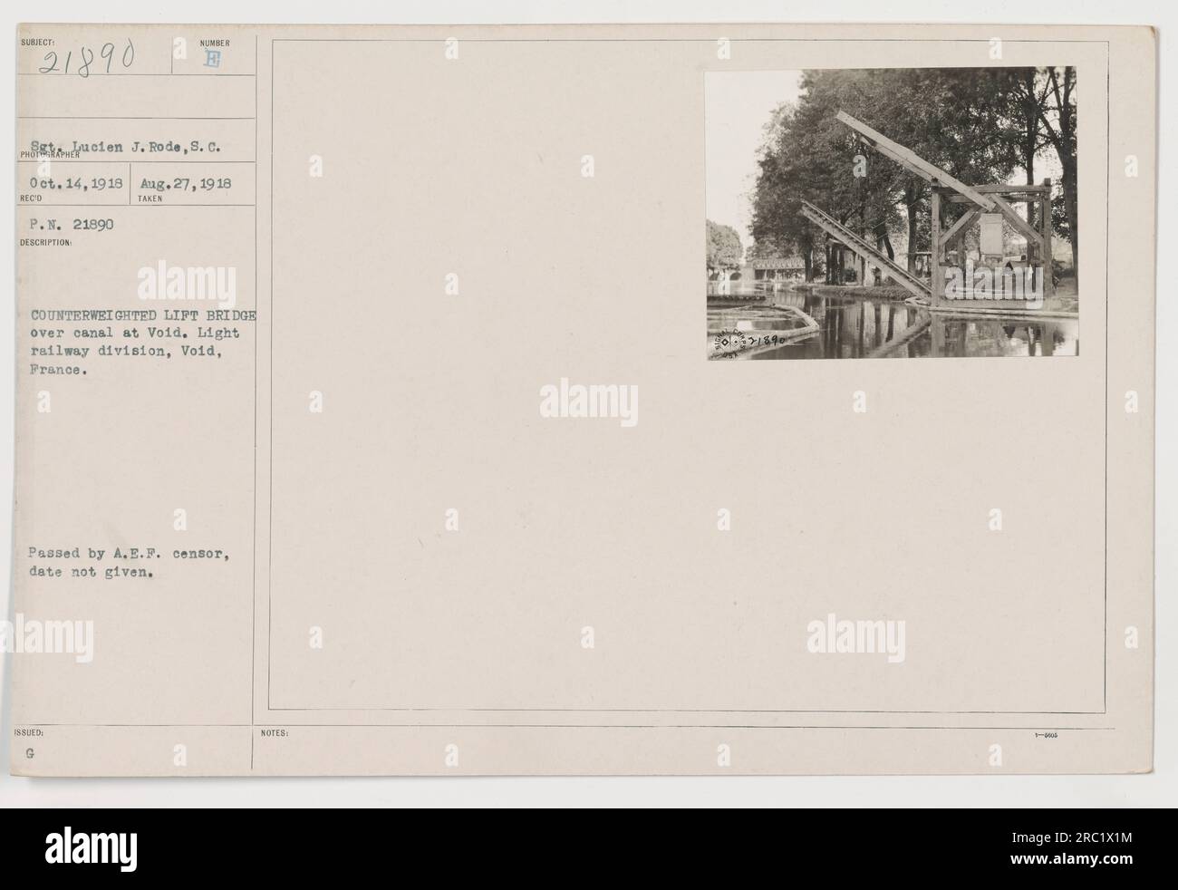 "American soldiers operating a counterweighted lift bridge over a canal ...