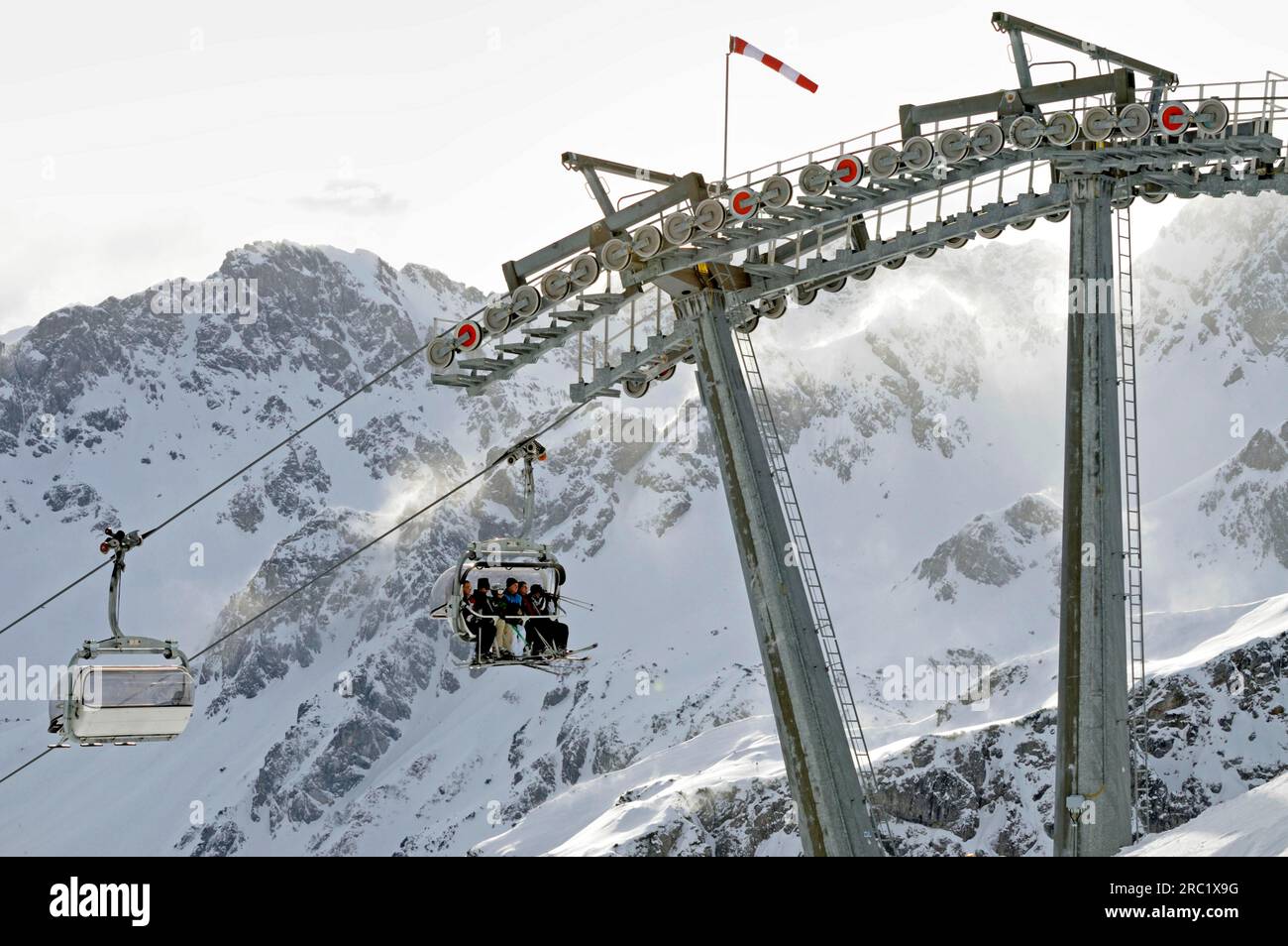 Chairlift, Oberstdorf, Allgaeu, Bavaria, Ski lift, Germany Stock Photo ...